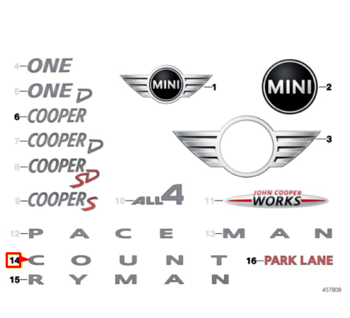 MINI COUNTRYMAN R60 Rear Trunk Lid Emblem Badge 51149811767 NEW GENUINE ...