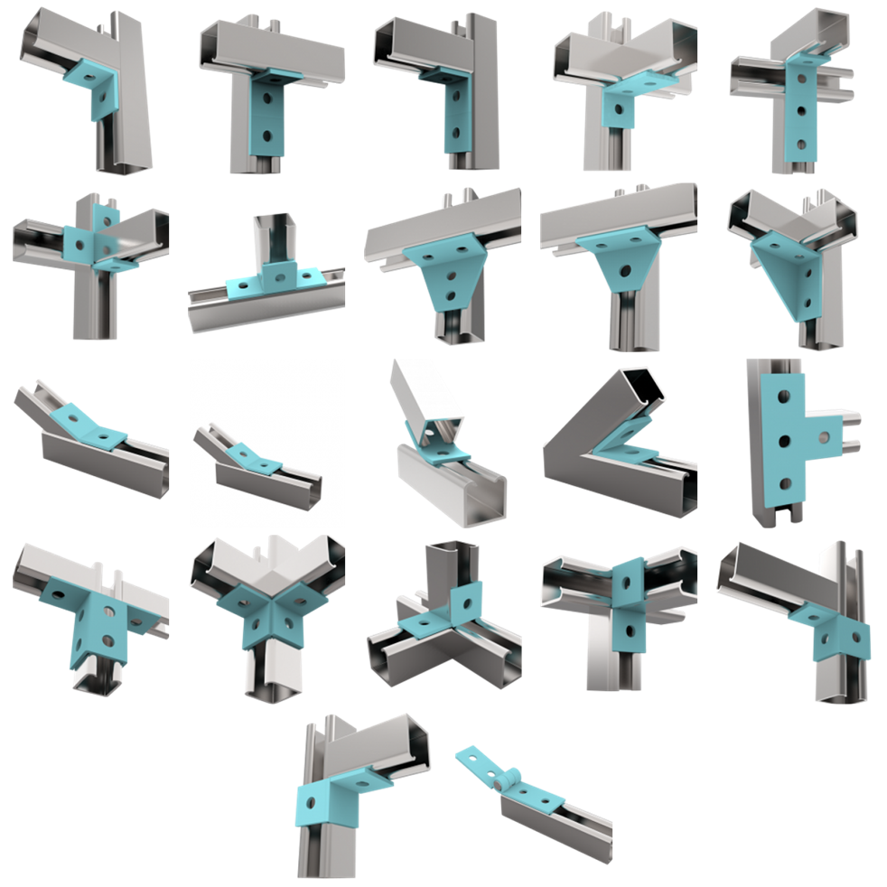 Unistrut Brackets Fiberglass Unistrut 45 Degree Brackets, 50PU 2540,