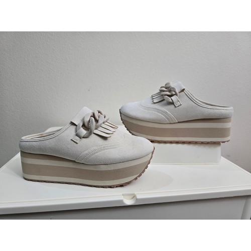 Pierre Dumas Paloma Women's Casual Platform Slip On Elevated Ivory Sude ...