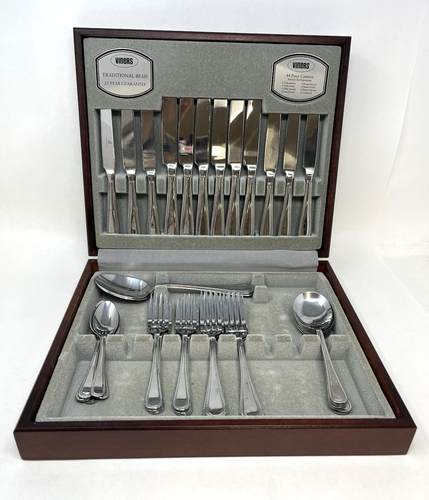 Viners 38 Piece Canteen Traditional Bead Cutlery Set In Box #W5 | eBay UK
