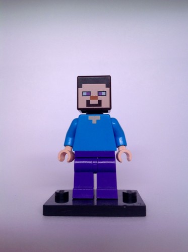 LEGO Steve Minecraft Minifigure Blue Shirt and Purple Pants | eBay