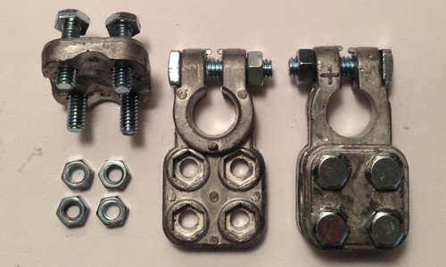 Heavy Duty battery cable ends pair 1 Pos. End & 1 Neg. End. Use on Cale ...