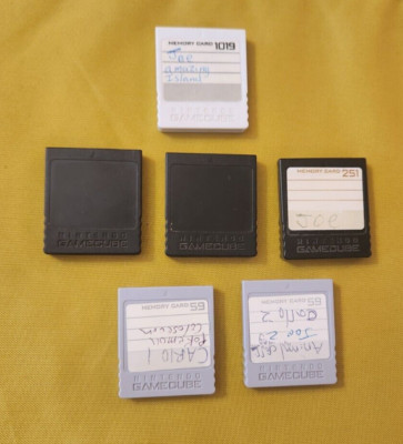 Lot 6 Nintendo GameCube Memory Cards 1019 - 251 - 59 Block OEM Original ...