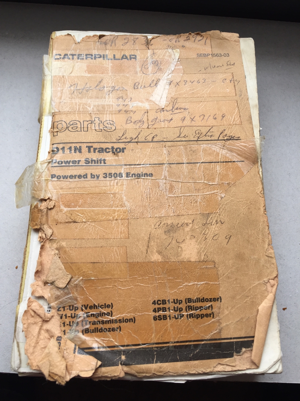 Caterpillar CAT D11N Tractor Power Shift Parts Manual SEBP1563 74Z1-Up ...