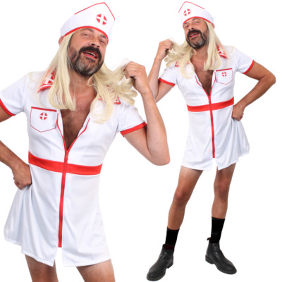 STAG DO FANCY DRESS MENS NURSE FUNNY COSTUME ADULTS NOVELTY STAG NIGHT ...