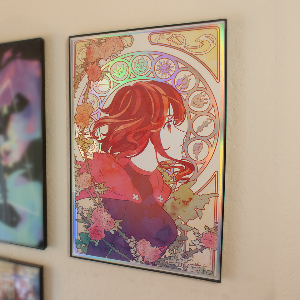 RWBY Ruby Rose Nouveau Rainbow Foil Holographic POSTER 11x17 Character ...