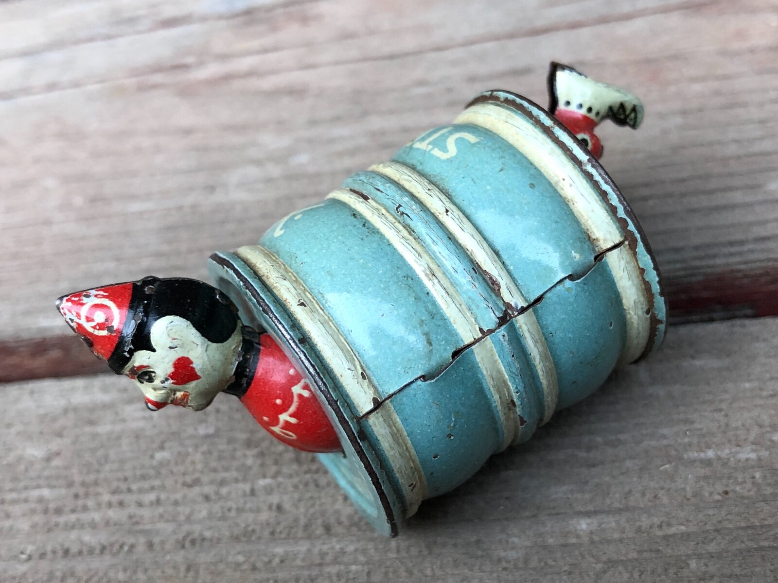 RARE ANTIQUE WALTER STOCK PENNY TOY CLOWN IN A BARREL DRGM GERMANY | eBay