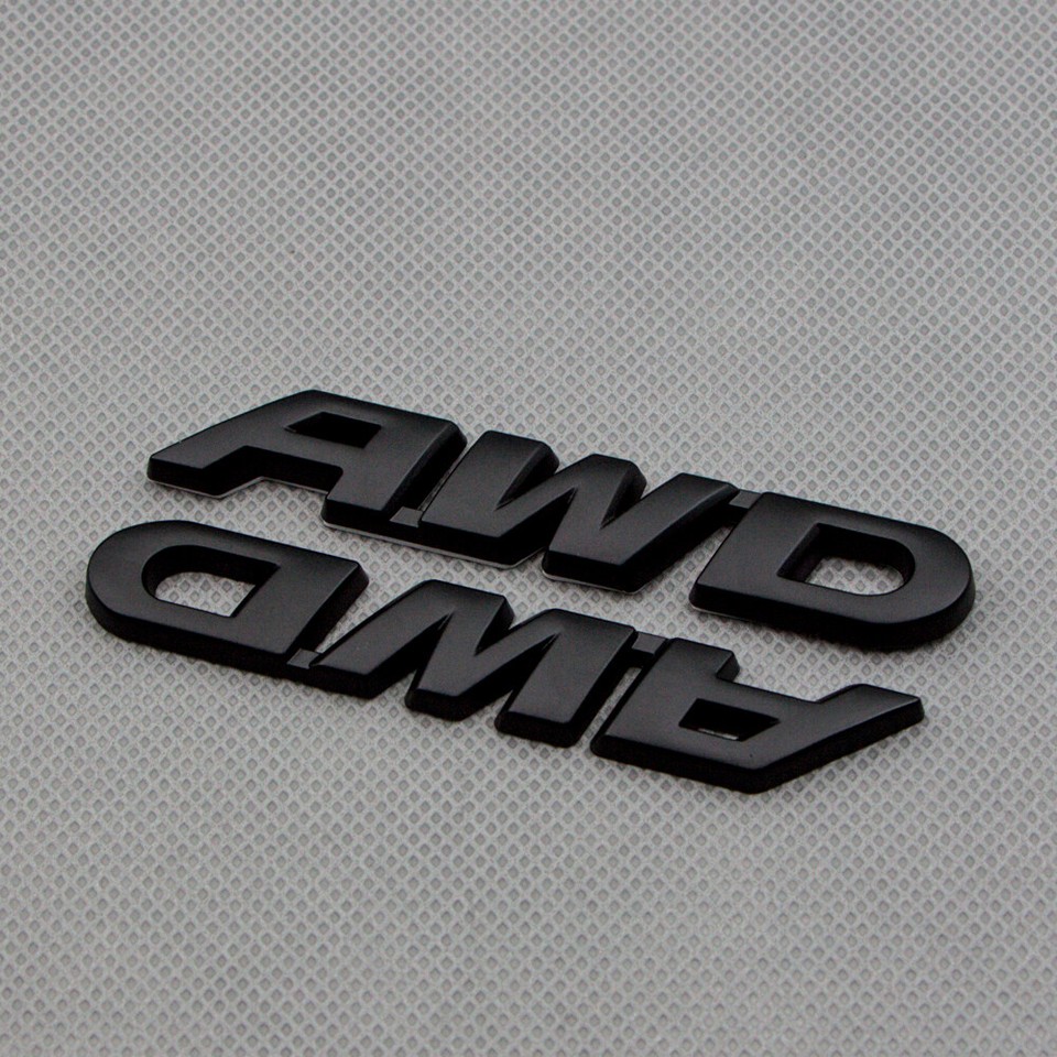 2Pcs Small Matte Black AWD Off Road Metal Badge All Wheel Drive Emblem ...