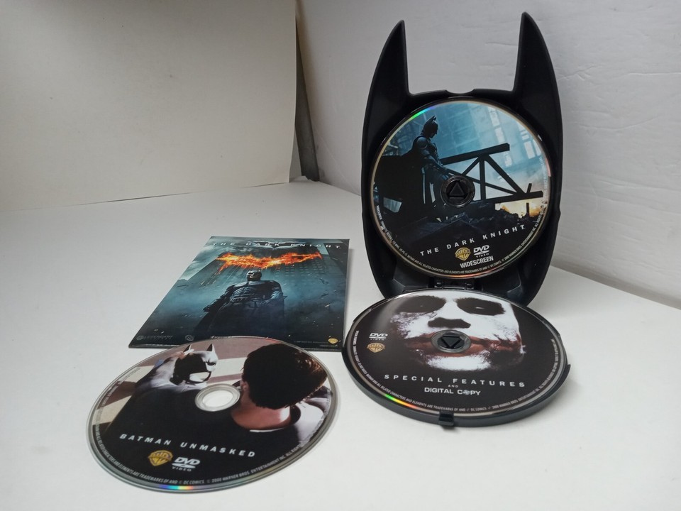 NEW BATMAN THE DARK KNIGHT 3 DISC LIMITED EDITION DVD CD SET WITH COWL ...