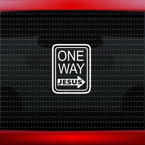 One Way Jesus #3 Christian Car Decal Truck Window Vinyl Sticker (20 ...