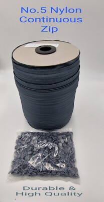 Black Continuous Zip Chain No5 Nylon & Auto-lock Sliders | eBay