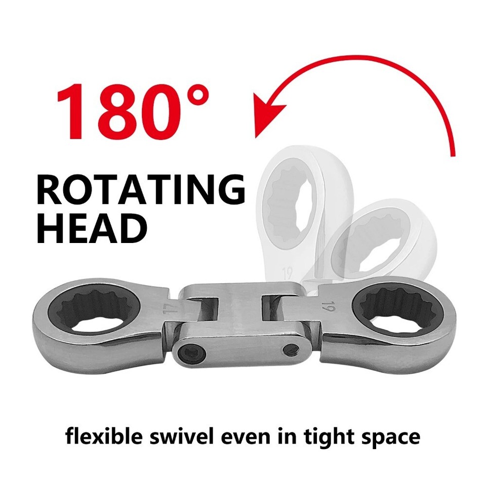 5-Piece Double Bend Head Ratchet Wrench Set | eBay