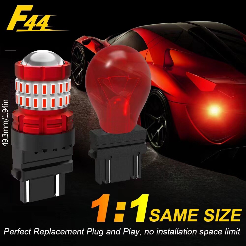 2PCS 3157 Red LED Strobe Flashing Blinking Brake Tail Light Parking ...