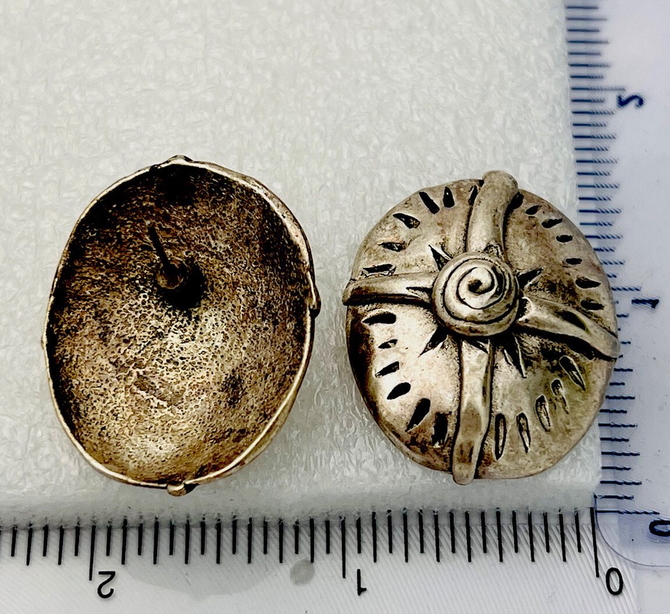 Vintage 1980-90s Pewter Finish Cross Shield Pierced Earrings | eBay