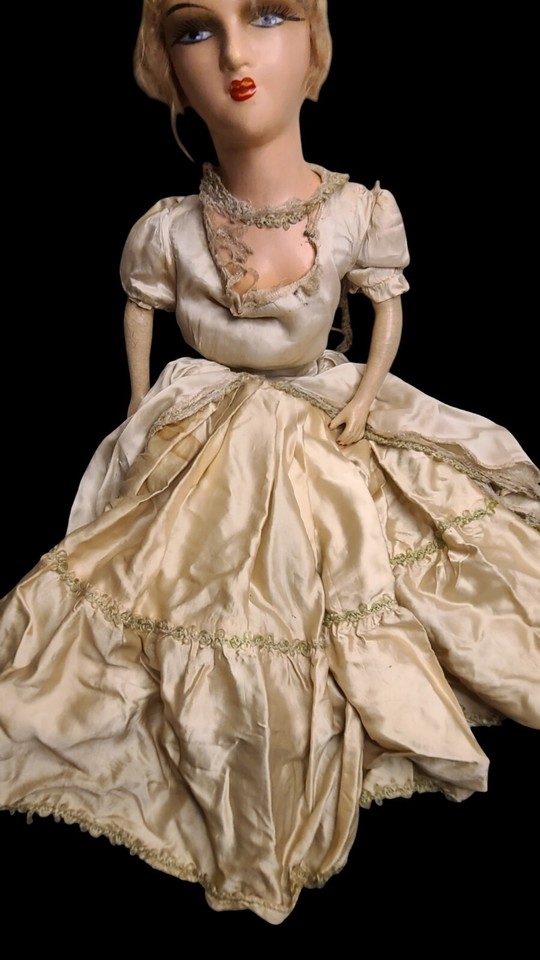1920s DOLL ANTIQUE BOUDOIR DOLL 24" COMPOSITION FACE, CLOTH BODY | eBay
