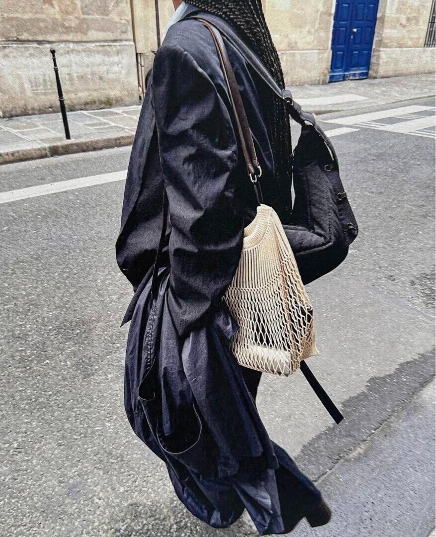 Lemaire FILT Large Crossbody Filt Net Shopping Bag in Black Lemaire FILT Large Crossbody Filt Net Shopping Bag in Black