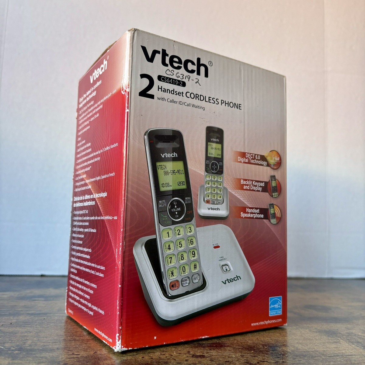 Vtech Two Handset Cordless Phone System Cs64192