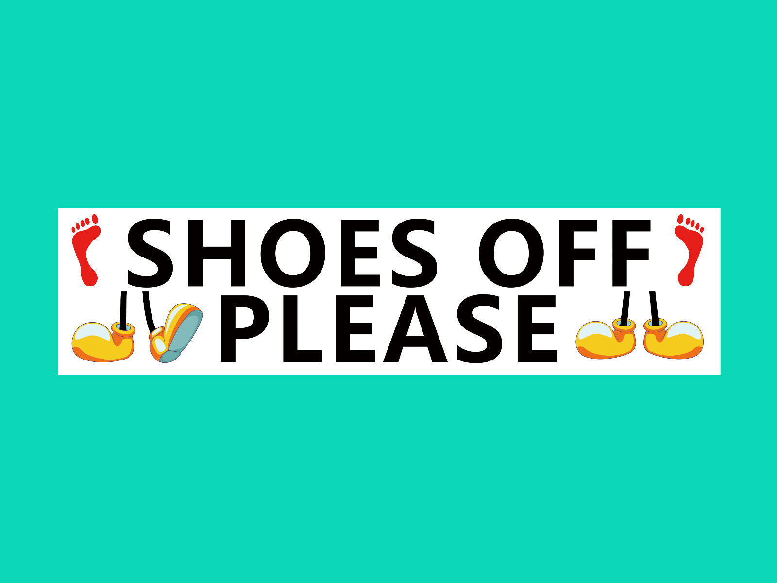 Shoes Off Please Sign Self Adhesive Plaque Decal House Door Signs ...