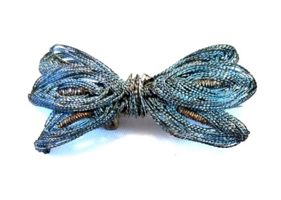 Unique 1.5" Blue/Green Wire Bow Pin Brooch | eBay