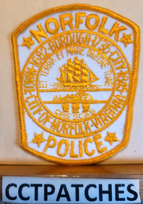 NORFOLK, VIRGINIA POLICE (WHITE/ORANGE) SHOULDER PATCH VA | eBay