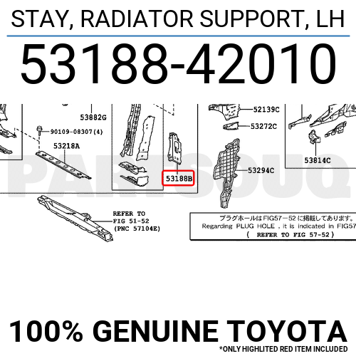 5318842010 Genuine Toyota STAY, RADIATOR SUPPORT, LH 53188-42010 | eBay