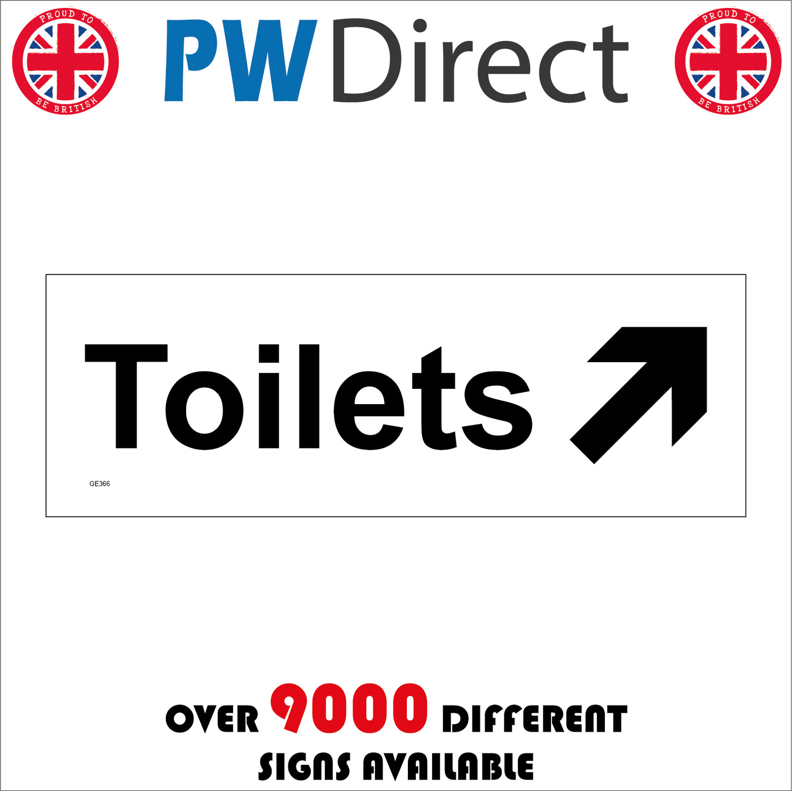 GE366 TOILETS UP RIGHT ARROW SIGN MALE FEMALE LADIES GENTS LOO BATHROOM ...