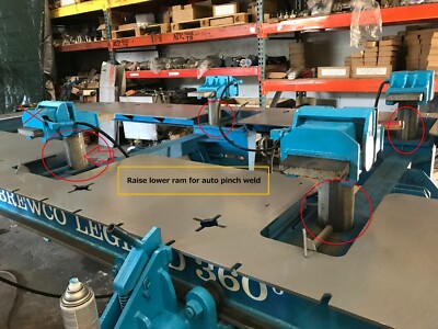 BREWCO AUTO BODY FRAME MACHINE AUTO PINCH WELD RAISE LOWER LEGEND 360 ...