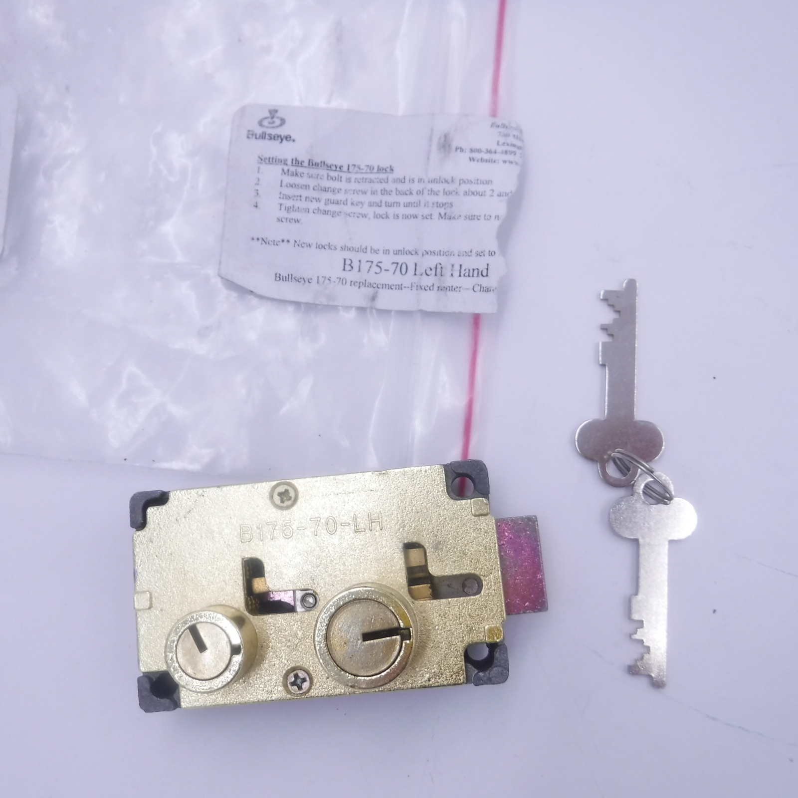 Bullseye Safe Deposit Lock Diebold LH Fixed Renter Changeable Guard ...