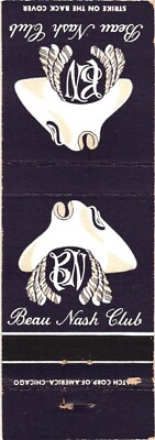 Beau Nash Club Hotels Ambassador Chicago Vintage Matchbook Cover | eBay