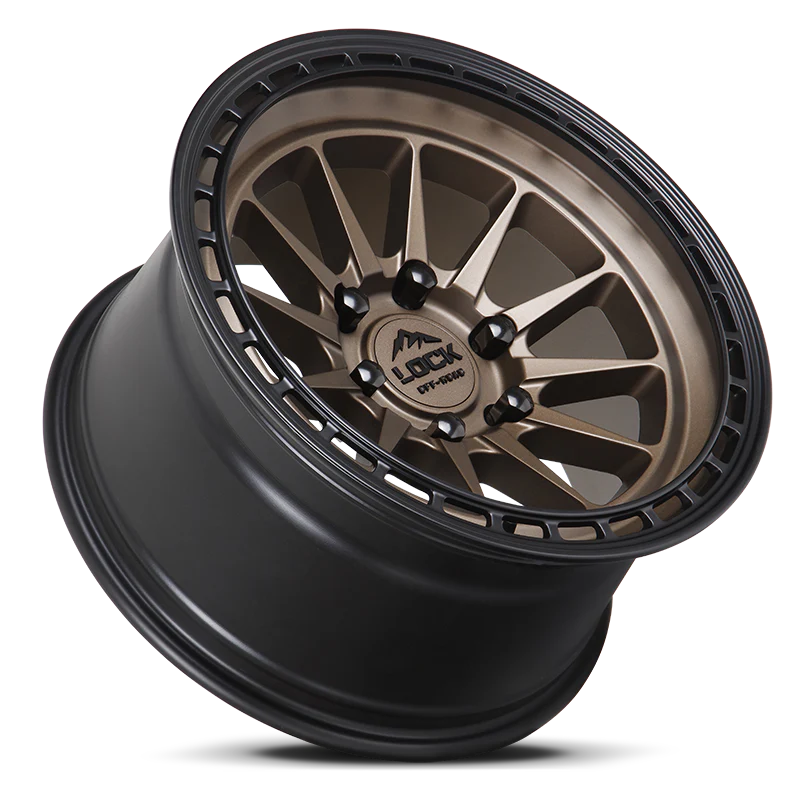 Set of 4 - 17x9 Lock Baja matte desert bronze black lip 6x139.7 -12mm ...