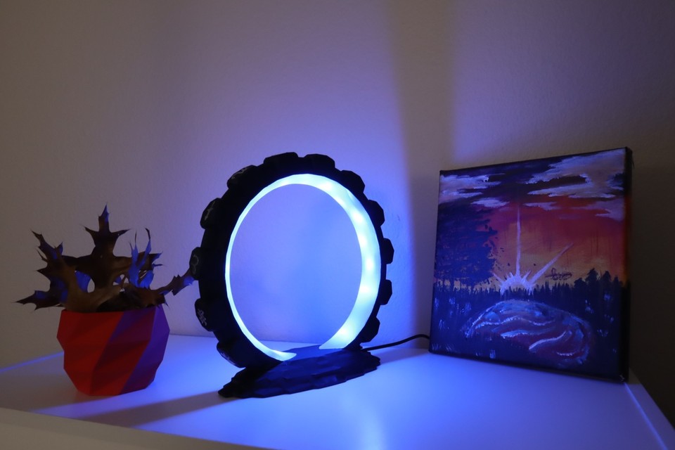 Enchanting Stargate Nightlight adorned with zodiac signs and equipped ...