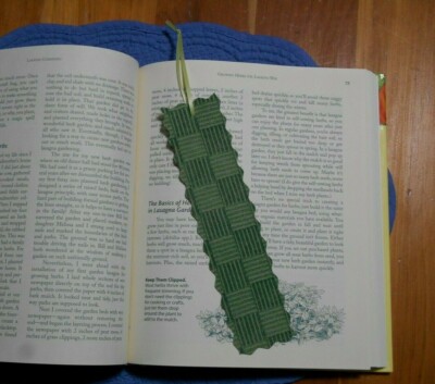 Bookmark Fabric or Cloth Green with Light Green Ribbon Handmade | eBay