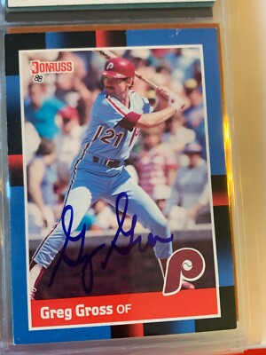 GREG GROSS AUTOGRAPHED SIGNED 1988 DONRUSS CARD PHILLIES COA | eBay