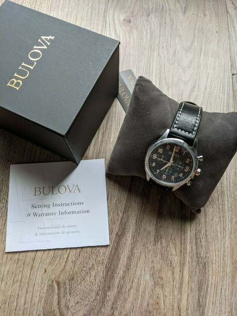 Bulova Leather Chronograph Mens Watch 96B302 for sale online | eBay