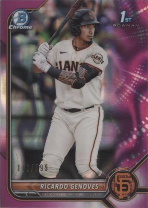 2022 Bowman - Chrome Prospects Ricardo Genoves #BCP-60 Fuchsia Lava ...