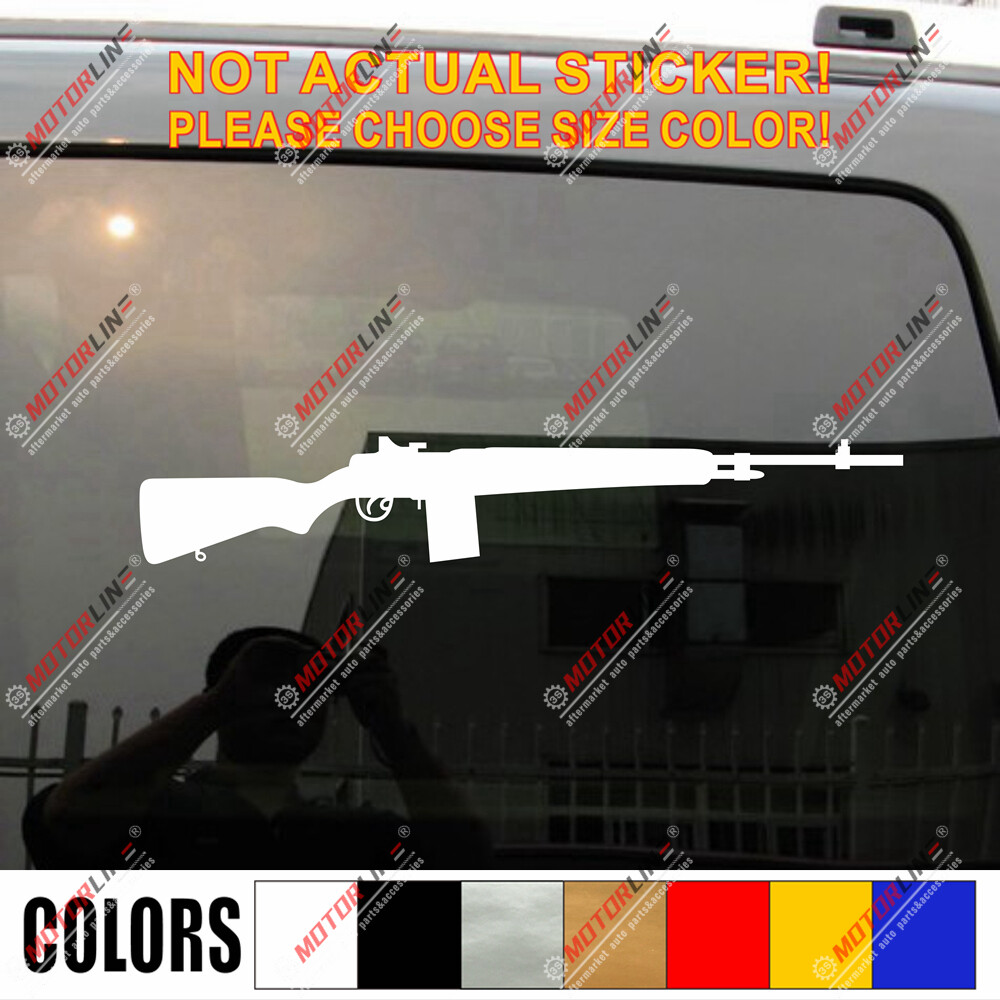M1A Car Decal Sticker Carbine Rifle M2 M3 M1 M14 Vietnam WW2 Vinyl pick ...