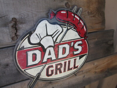 DADS GRILL SIGNS RETRO METAL COOL old school RUSTIC LOOK MAN CAVE ...