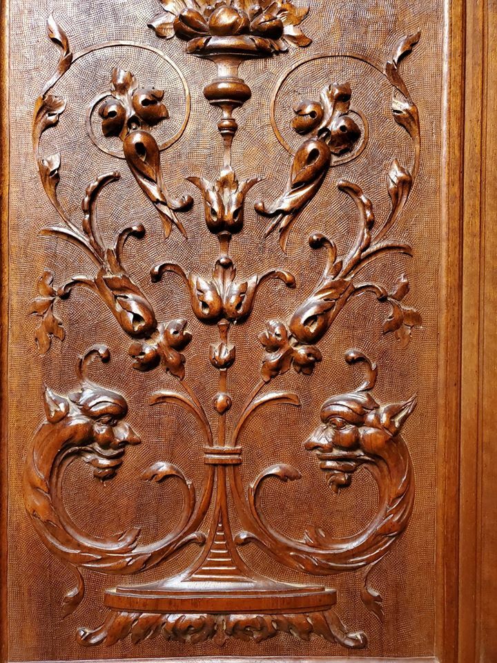 Antique Art Hand Carved Wooden Panels - 2 Matching panels | eBay