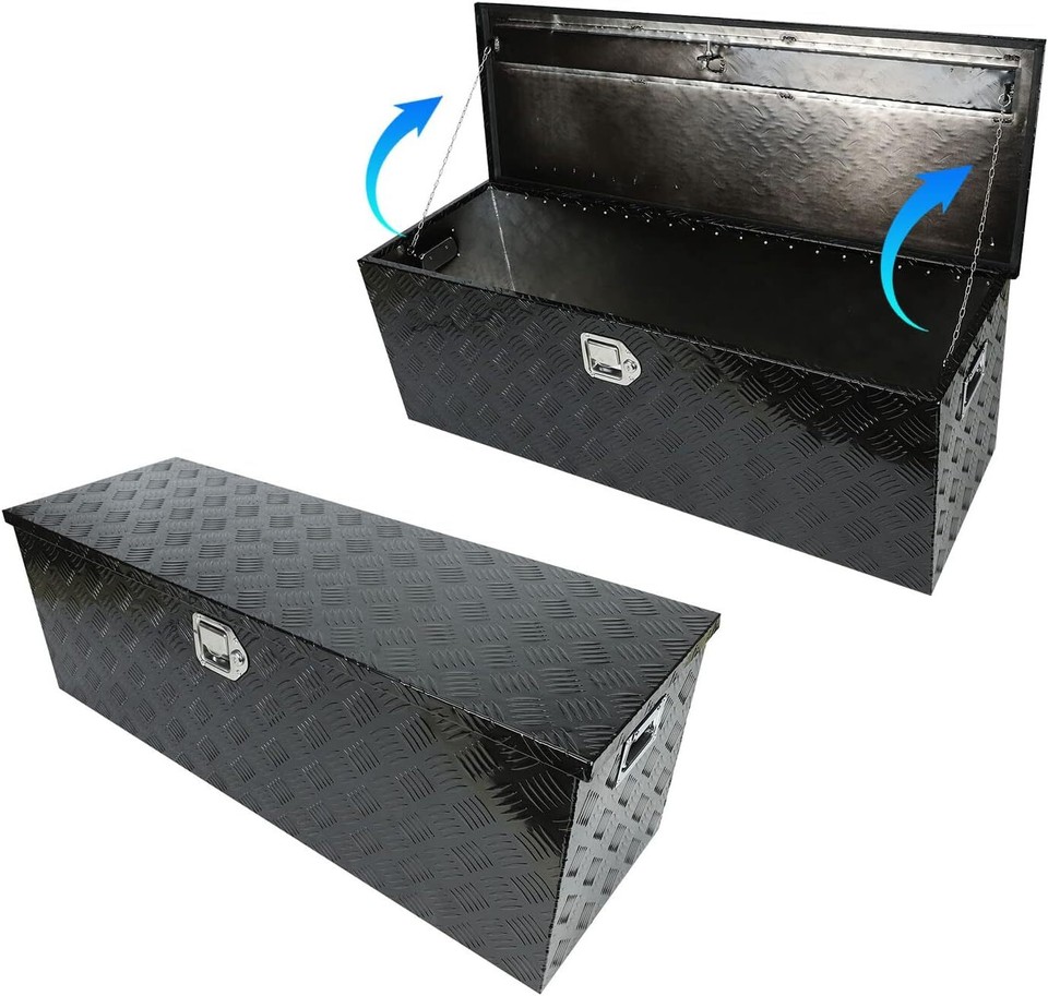 Aluminum 44"X15"X15" Heavy Duty Pickup Truck Bed Storage Tool Box w ...