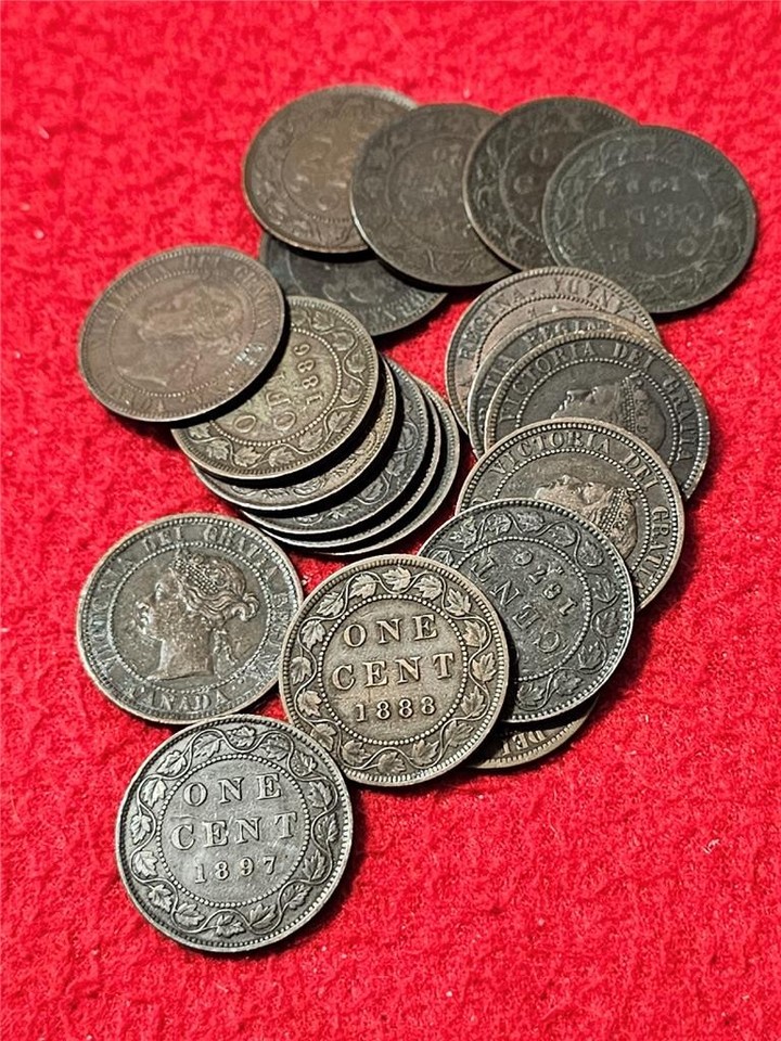 Pickers Delight CANADA MIX DATE Circ QUEEN VICTORIA Large Cents x20 # ...