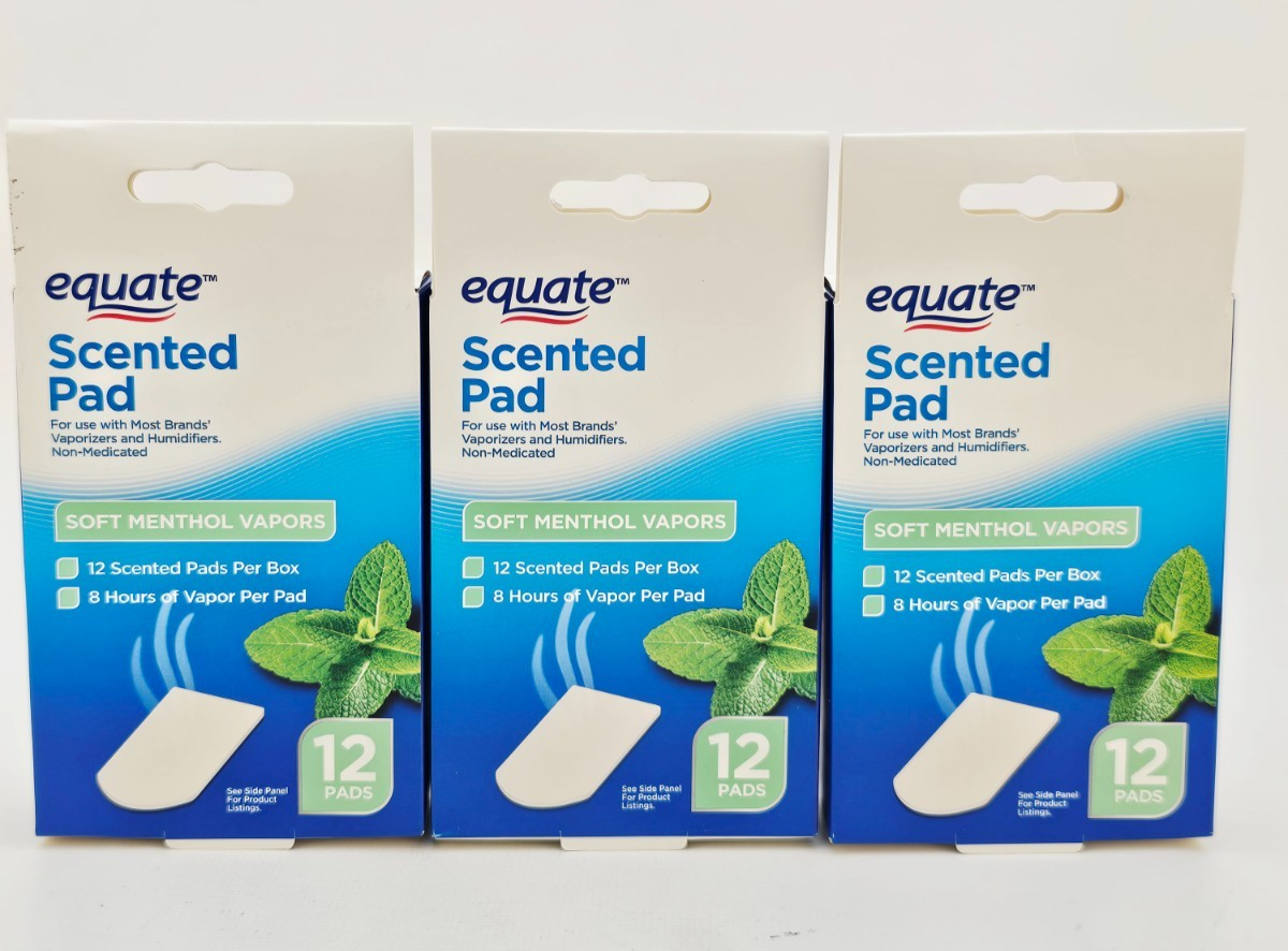Equate Scented Pad Soft Menthol Vapors Humidifiers Vaporizers 12ct Each ...