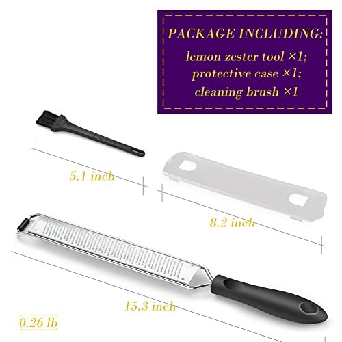 Upgraded Lemon Zester Tool Hand Cheese Grater With Handle Fine Rasp For ...