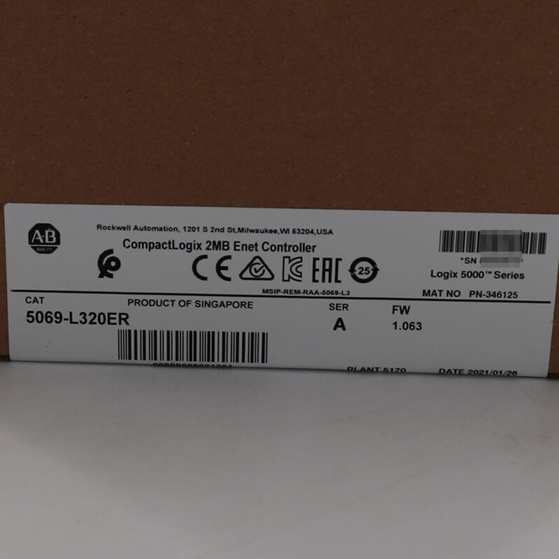 Allen-Bradley 5069-L320ER /A CompactLogix 2MB Enet Controller NEW ...