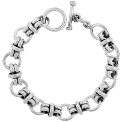 925 Sterling Silver Knotted Round Link Bracelet 13mm, 8" to 9" Long | eBay