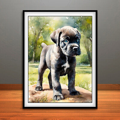 Cane Corso Puppy Print, Poster, Dog Wall Art, Animal Decor | eBay