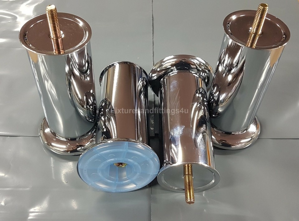 CHROME LEGS FURNITURE FEET FOR SOFAS BEDS CHAIRS STOOLS CABINET 120mm ...