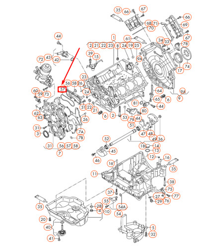 NEW OEM AUDI A4 B8 ENGINE TIMING COVER GASKET 059103161AD GENUINE | eBay