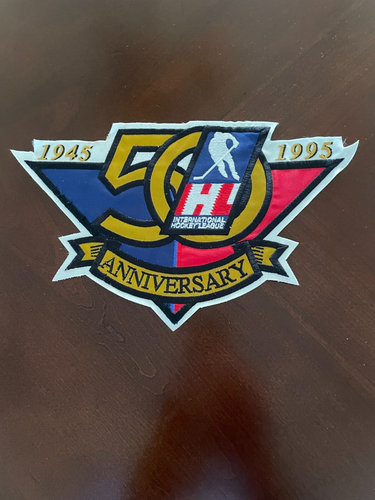 1995 IHL Hockey 50th Anniversary Embroidered Crest - 7 1/2 x 13" - MT ...