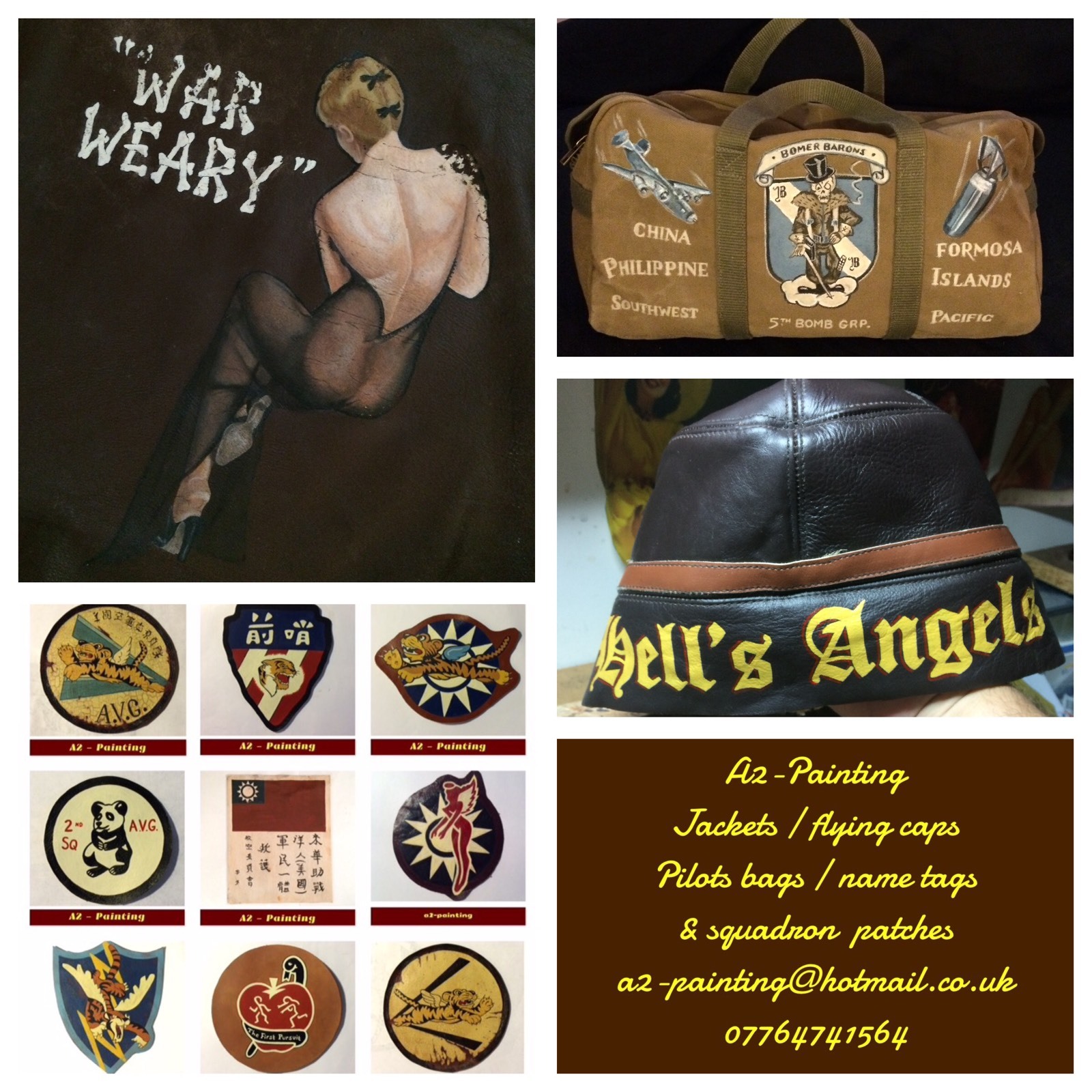 WW2 Hand Painted 533rd Bomb Sqd Leather Patch For A2 G1 Flying Jacket | eBay