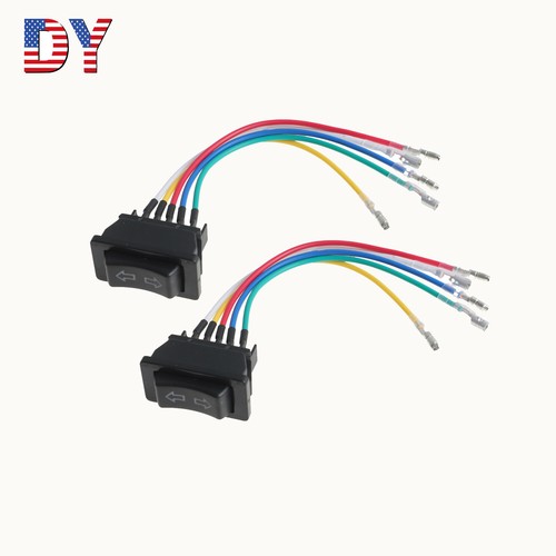 2X Car Window Power Window 5 Pins Wires Illuminated Rocker Switch ...